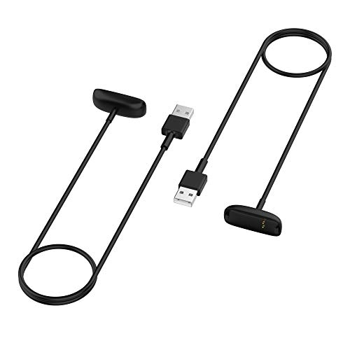 FitTurn USB Charger Compatible with Fitbit Ace 3 Activity Tracker for Kids 3.3ft/100cm Replacement USB Charger Charging Clip Cable Base Data Sync for Ace 3 Fitness Tracker 6+ 2Pack Black