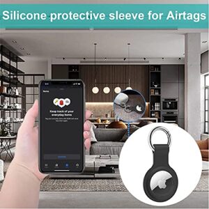 Apple AirTag Silicone Case, Protective Cover with Keychain Hook, Safety and Anti-Lost, Key Tracker Shockproof Protector Skin Cover