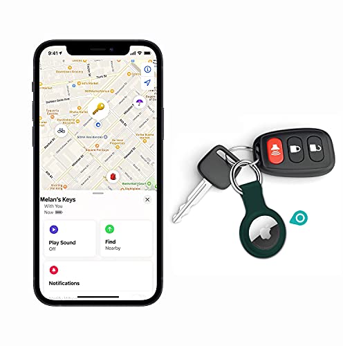 Apple AirTag Silicone Case, Protective Cover with Keychain Hook, Safety and Anti-Lost, Key Tracker Shockproof Protector Skin Cover