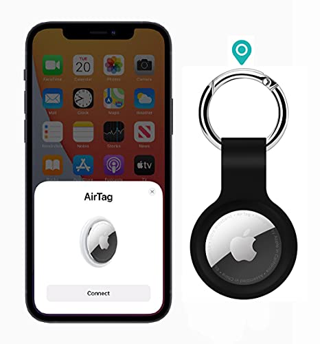 Apple AirTag Silicone Case, Protective Cover with Keychain Hook, Safety and Anti-Lost, Key Tracker Shockproof Protector Skin Cover