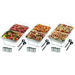 Nicole Fantini 24 Piece Party Serving Kit Includes Chafing Kits and Serving Utensils For All Types Of Parties And Events | Disposable Party Set With A Free Handy Lighter