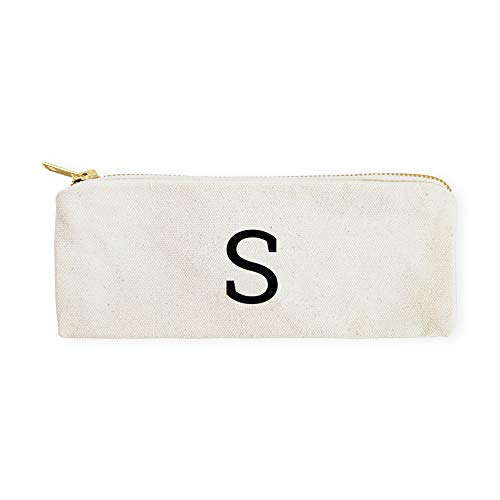 The Cotton & Canvas Co. Personalized Modern Monogram Initial S Small Cosmetic Case and Travel Pouch for Office or On The Go