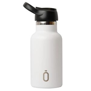 runbott sport 35 ceramic thermos bottle - bpa free thermal steel with ceramic internal coating (white)