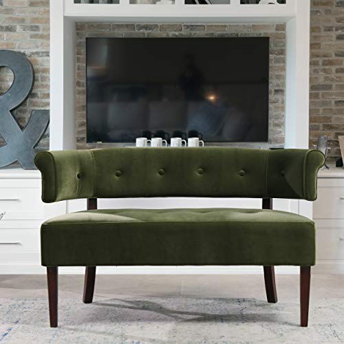 Jennifer Taylor Home Celia Love Seats, Olive Green Performance Velvet