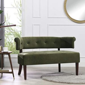 Jennifer Taylor Home Celia Love Seats, Olive Green Performance Velvet