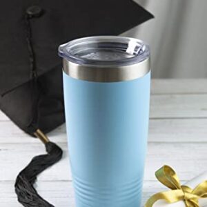 LaserGram 20oz Vacuum Insulated Tumbler Mug, Horseshoe Plain, Personalized Engraving Included (Navy Blue)