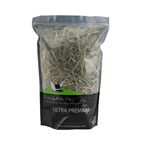 Rabbit Hole Hay Ultra Premium, Hand Packed Coarse Orchard Grass for Your Small Pet Rabbit, Chinchilla, or Guinea Pig (12oz)