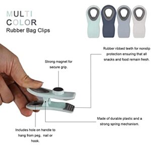 Gourmet Kitchen 10 Piece Bag Clips with Magnet, Food Clips, Chip Clips, Bag Clips for Food Storage with Air Tight Seal Grip, Snack Bags and Food Bags, Air Tight Gray Ombre