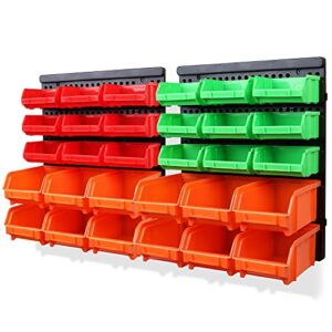 swanlake 30pcs wall mounted storage bins, plastic garage rack ,screw storage ,tool organizers.