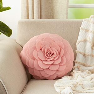 SARO LIFESTYLE Rose Flower Design Poly Filled Throw Pillow