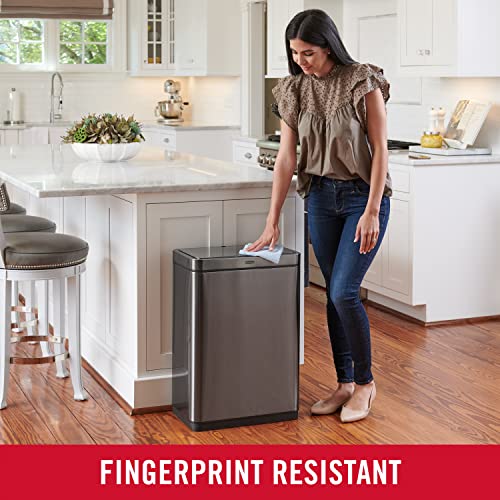 Rubbermaid Elite Stainless Steel Sensor Trash Can for Home and Kitchen, Batteries Included, 12.4 Gallon, Charcoal