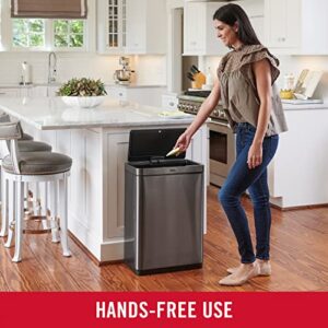 Rubbermaid Elite Stainless Steel Sensor Trash Can for Home and Kitchen, Batteries Included, 12.4 Gallon, Charcoal