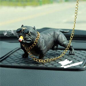 jiuke, bully pitbull dog car interior decoration dashboard ornament fashion funny cute home decoration auto accessories no base-black