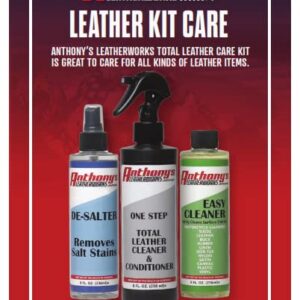 Anthony's Leatherworks Total Leather Care Kit for Motorcycle Leathers, Gloves, Purses, Shoes, Leather Furniture, Jackets & most other Leather items