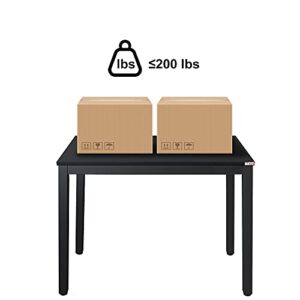 Need Small Laptop Desk for Small Space Computer Table (Black Walnut Color Desktop & Black Steel Frame) 36" Length Narrow Desk Study Table AC3CB(9045)