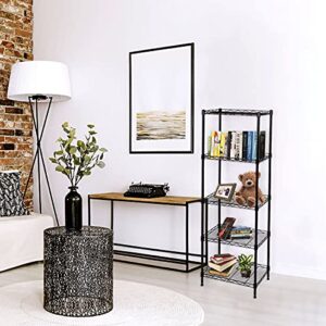 SUNLPH 5-Tier Wire Shelving Adjustable Shelves Unit Metal Storage Rack for Laundry Bathroom Kitchen Pantry Closet Organization (Black, 16.6" L x 11.4" W x 49.1" H)