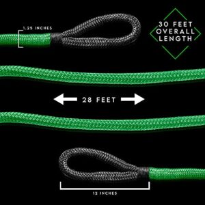 STREAL 1” x 30ft Recovery Tow Rope Kit - Kinetic Energy Offroading Strap - Heavy Duty (Strength of 36,000lbs) for Trucks Vehicle ATV UTV SUV - Includes 2 Soft Shackles and Storage Bag - 4Pcs