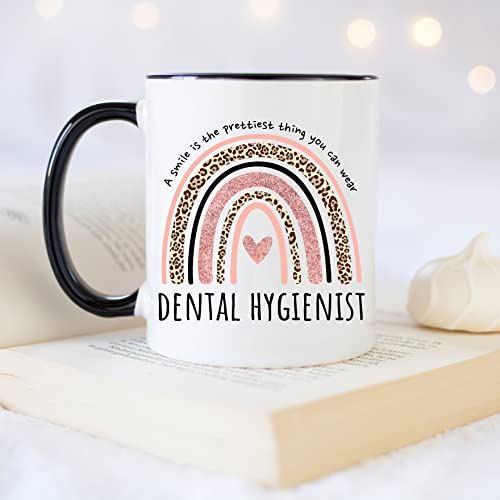 YouNique Dental Hygienists Mug, 11 Ounces, Registered Dental Hygienist Cup for Women, Dental Hygiene Coffee Mug (Black Handle)