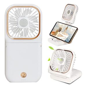 fadachy mini handheld fan portable charger small fan breeze quiet power rechargeable usb fan for travel small personal fan, outdoors, hiking, camping, white