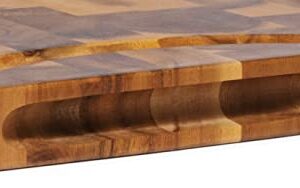 Lipper International 1260 Acacia Supreme End Grain Cutting and Carving Board with Juice Groove, 24" x 16" x 1"