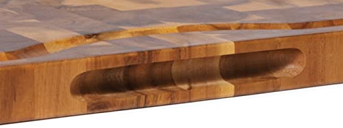 Lipper International 1260 Acacia Supreme End Grain Cutting and Carving Board with Juice Groove, 24" x 16" x 1"