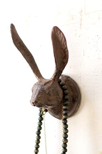 First of a Kind Cast Iron Hooks - Decorative Wall Hooks for Coat - Antique Rustic Wall Mounted Coat Hooks - Perfect for Coats, Bags, Hats, Hanging Decor, & Towels, (Rustic Rabbit)