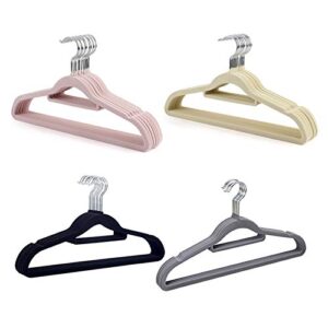 FJX Clothes Hangers Velvet Non-Slip Hanger Suit Hanger Ultra-Thin Space Saving 360 Degree Hook Strong and Durable Hanger 1pcs Hanger Space Saver (Color : BK 1pcs)