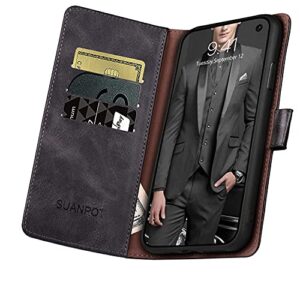 SUANPOT for Samsung Galaxy S10e 5.8"(Non S10 6.2") with RFID Blocking Leather Wallet case Credit Card Holder,Flip Folio Book Phone case Shockproof Cover Women Men for Samsung S10e case Wallet Black