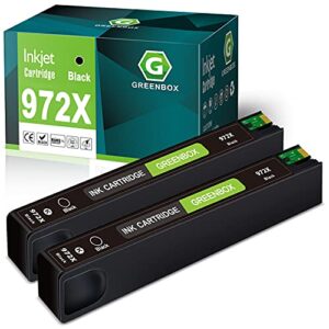 greenbox remanufactured ink cartridge replacement for hp 972x 972 x for hp pagewide pro 477dw 377dw 477dn 577dw 377dn 577z 452dn 452dw 552dw p55250dw p57750dw printer (2 black)