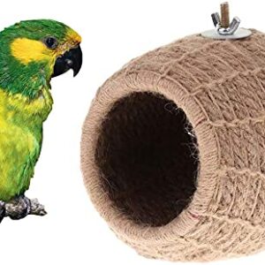 Litewoo Bird Breeding Nest Warm Rope Bed House for Small Medium Bird Parrot Parakeet Conure Cockatiel Canary Finch Lovebird Budgie (D: Hemp Rope)