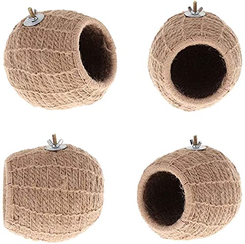 Litewoo Bird Breeding Nest Warm Rope Bed House for Small Medium Bird Parrot Parakeet Conure Cockatiel Canary Finch Lovebird Budgie (D: Hemp Rope)