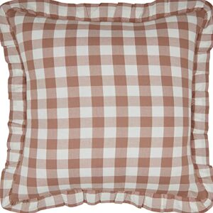 vhc brands annie buffalo portabella check farmhouse cottage ruffled throw pillow 18x18