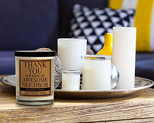 Thanks for Being an Awesome Neighbor - Hello Neighbor, House Warming Gifts for New Home, Hostess Gift, Funny Candles for Women, Housewarming Presents for New House, New Apartment, Thank You Neighbor