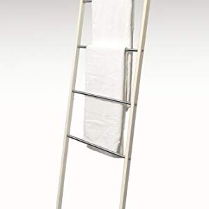 Asta Metal Towel Ladder with 4-Tier Stainless Steel Storage Rungs. Powder-Coated Metal Storage Rack for Bathroom, Bedroom and Laundry Room. B601 (Light Beige)