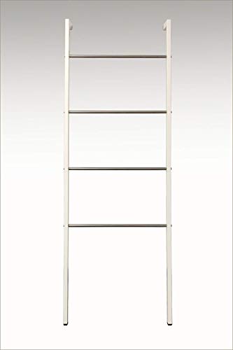 Asta Metal Towel Ladder with 4-Tier Stainless Steel Storage Rungs. Powder-Coated Metal Storage Rack for Bathroom, Bedroom and Laundry Room. B601 (Light Beige)