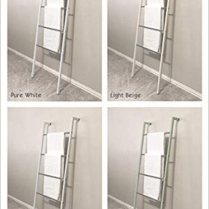 Asta Metal Towel Ladder with 4-Tier Stainless Steel Storage Rungs. Powder-Coated Metal Storage Rack for Bathroom, Bedroom and Laundry Room. B601 (Light Beige)