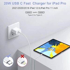 iPad Charger, iPad Charger Cord 10 FT Apple Certified, 20W USB C iPad Charger with Long USB C Cord for iPad 10th Gen, iPad Pro 12.9/11 inch 2022/2021/2020/2018, iPad Air 5th/4th Gen, iPad Mini 6th Gen