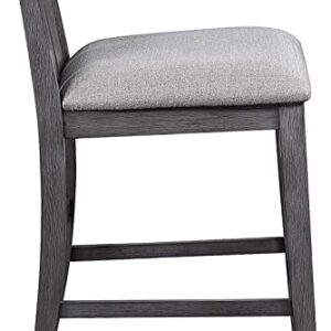 New Classic Furniture Heston Storage Counter Table Set with Two Chairs, 36-Inch, Gray