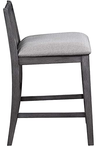 New Classic Furniture Heston Storage Counter Table Set with Two Chairs, 36-Inch, Gray