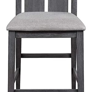 New Classic Furniture Heston Storage Counter Table Set with Two Chairs, 36-Inch, Gray