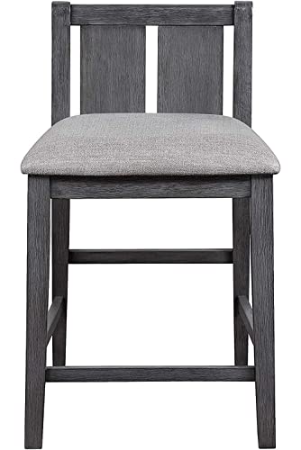 New Classic Furniture Heston Storage Counter Table Set with Two Chairs, 36-Inch, Gray