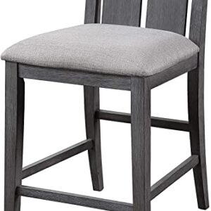 New Classic Furniture Heston Storage Counter Table Set with Two Chairs, 36-Inch, Gray