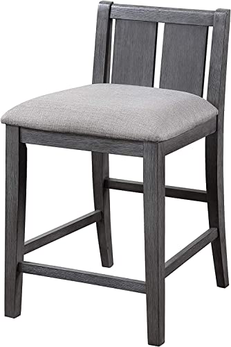 New Classic Furniture Heston Storage Counter Table Set with Two Chairs, 36-Inch, Gray