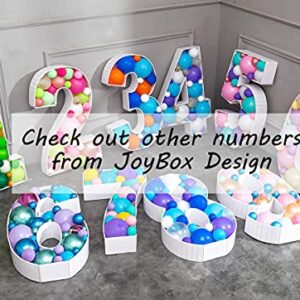 Mosaic Balloon Frame Marquee Light Up Numbers 2 Pre-Cut Large Foam Board Sign Cut-out for Boy Girl Birthday Backdrop Anniversary Decoration