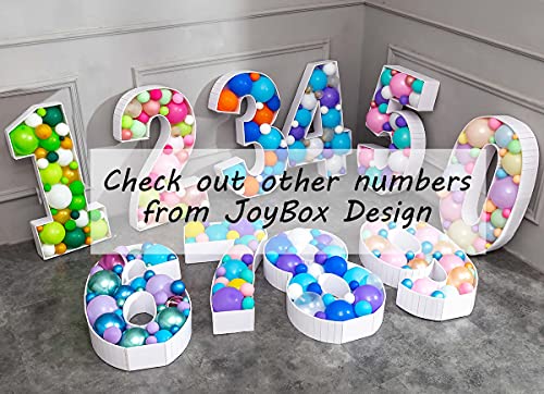 Mosaic Balloon Frame Marquee Light Up Numbers 2 Pre-Cut Large Foam Board Sign Cut-out for Boy Girl Birthday Backdrop Anniversary Decoration