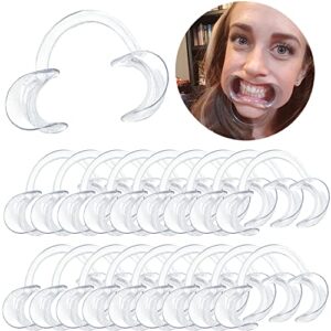 30-pack dental cheek retractor, professional autoclavable mouth opener retractors, 100% bpa-free, for dentist, teeth whitening, party, mouthguard challenge game - size m, clear