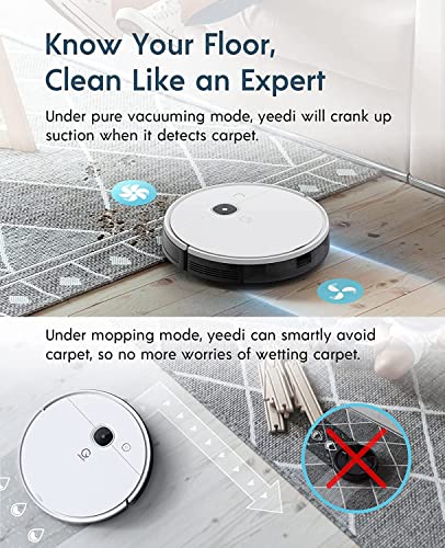 Yeedi vac Station Robot Vacuum and Mop,Self Emptying 3 in1,3000Pa Suction, 200Mins Runtime with Clean Schedule,Smart Mapping and Carpest Detection,Virtual Boundary