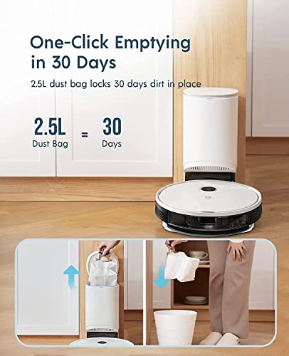 Yeedi vac Station Robot Vacuum and Mop,Self Emptying 3 in1,3000Pa Suction, 200Mins Runtime with Clean Schedule,Smart Mapping and Carpest Detection,Virtual Boundary