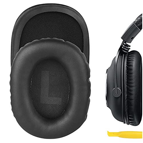 Geekria QuickFit Replacement Ear Pads for Logitech G Pro, G Pro X, G433, G233 Headphones Earpads, Headset Ear Cushion Repair Parts (Black)