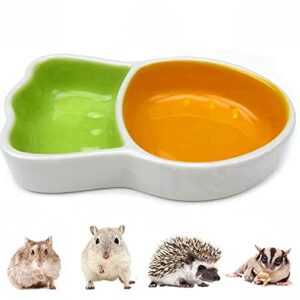 hamster food bowl - ceramic small animals food dish and water bowl chew resistant food bowls water feeder for hamster rat hedgehog gerbil mice squirrel sugar glide birds (small carrot)